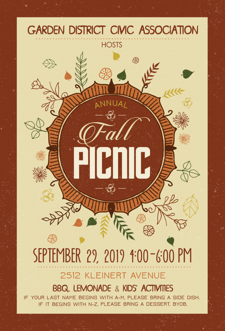 Fall Picnic 2019 - Garden District Civic Association